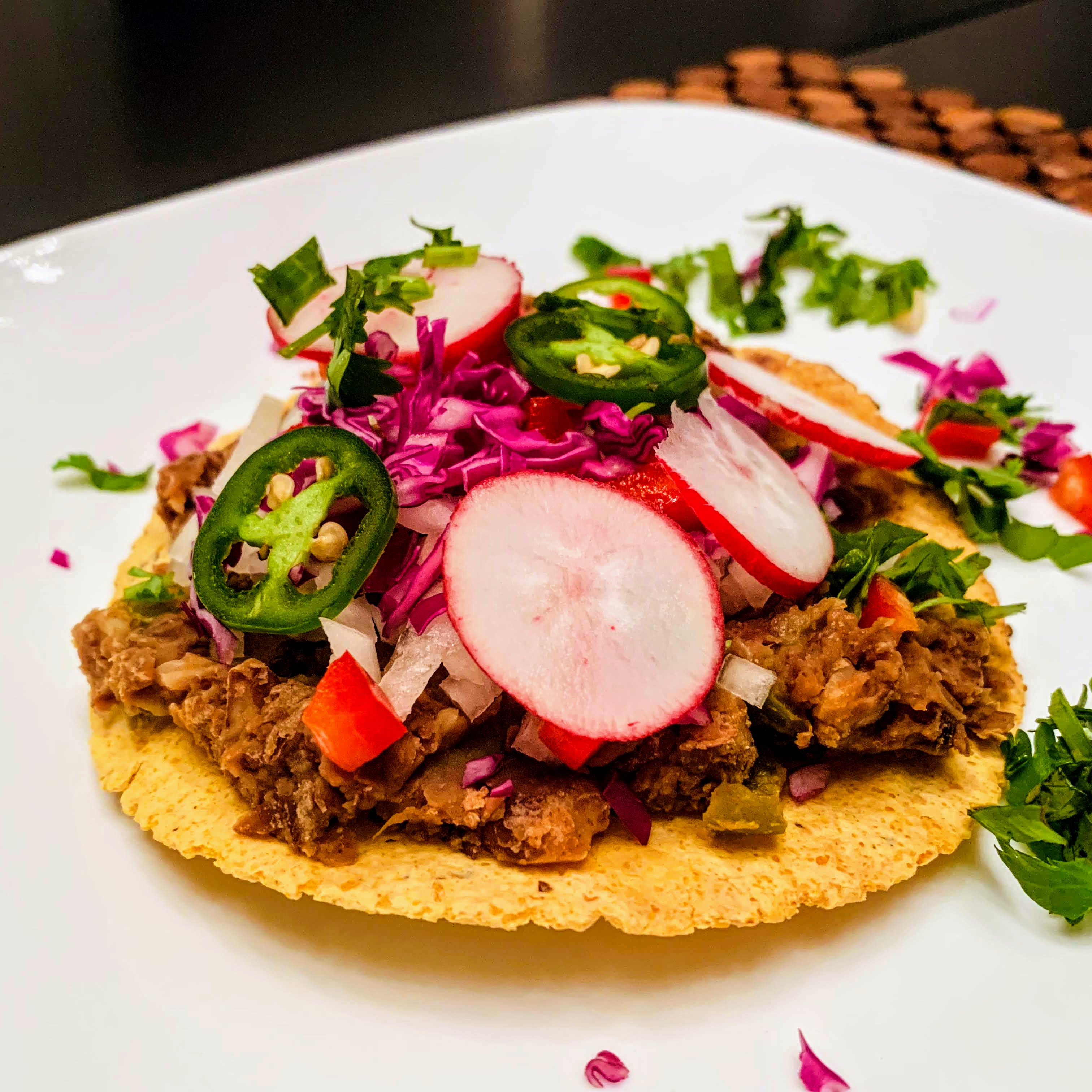 Pinto Bean Tostadas - Plant Based Indian Living
