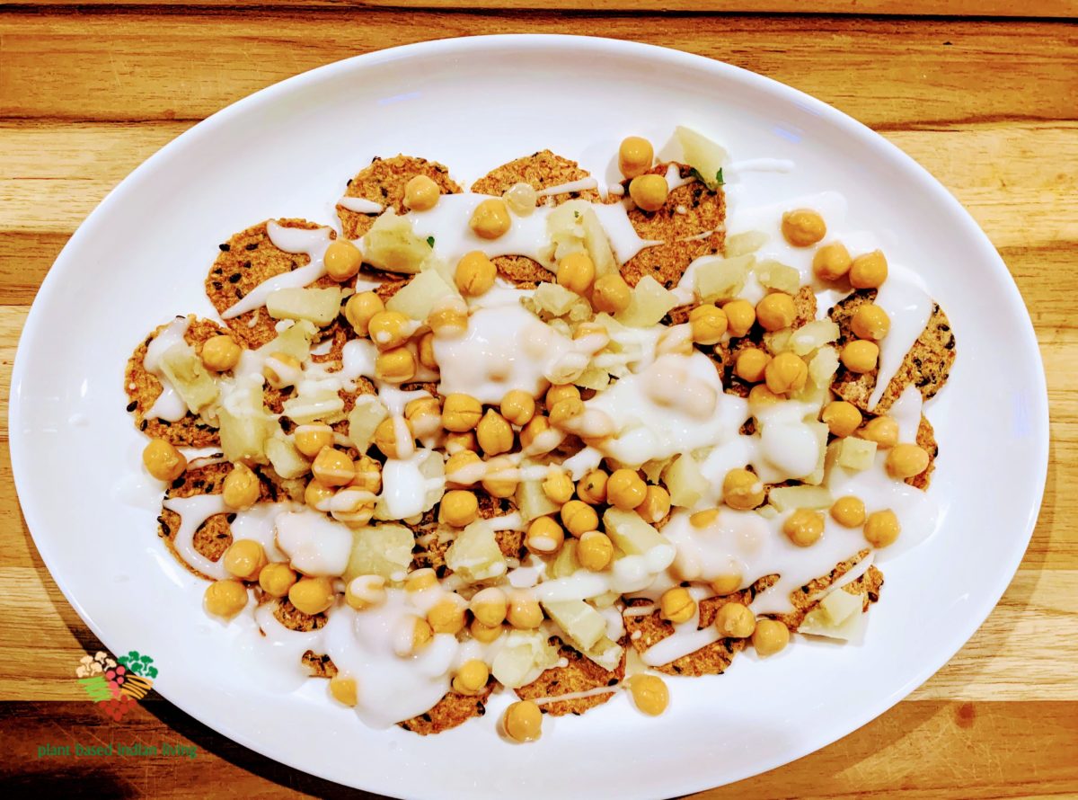 Papdi Chaat/'Indian Style Loaded Crackers' - Plant Based Indian Living