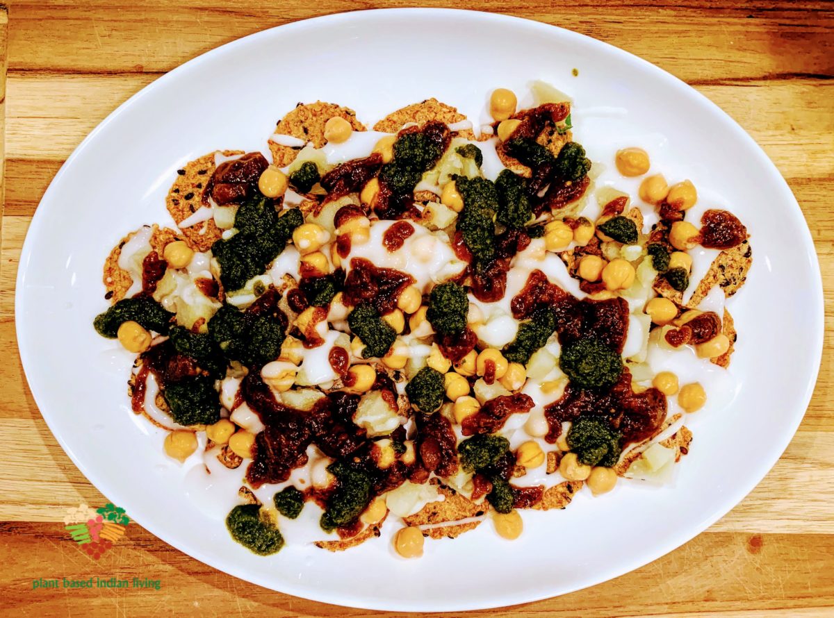 Papdi Chaat/'Indian Style Loaded Crackers' - Plant Based Indian Living