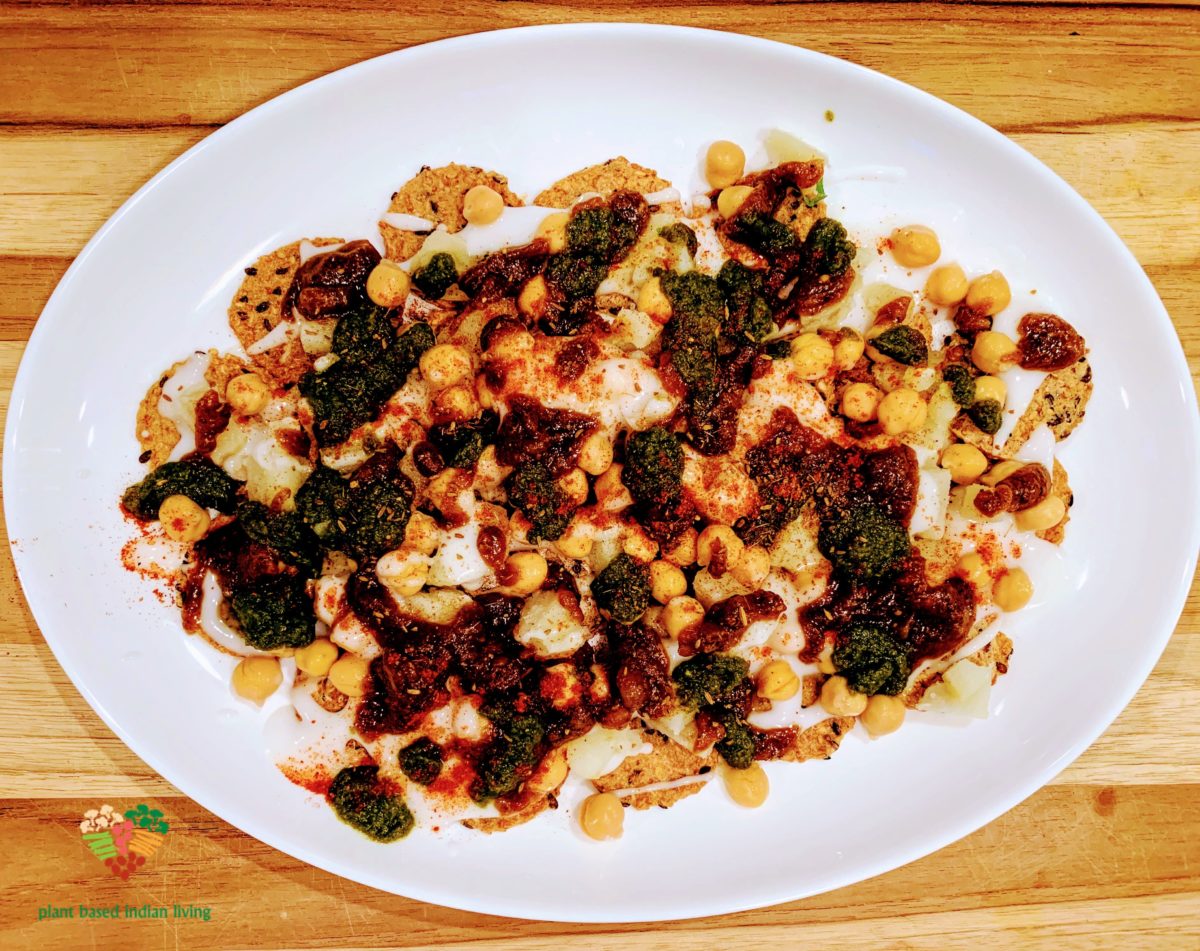 Papdi Chaat/'Indian Style Loaded Crackers' - Plant Based Indian Living