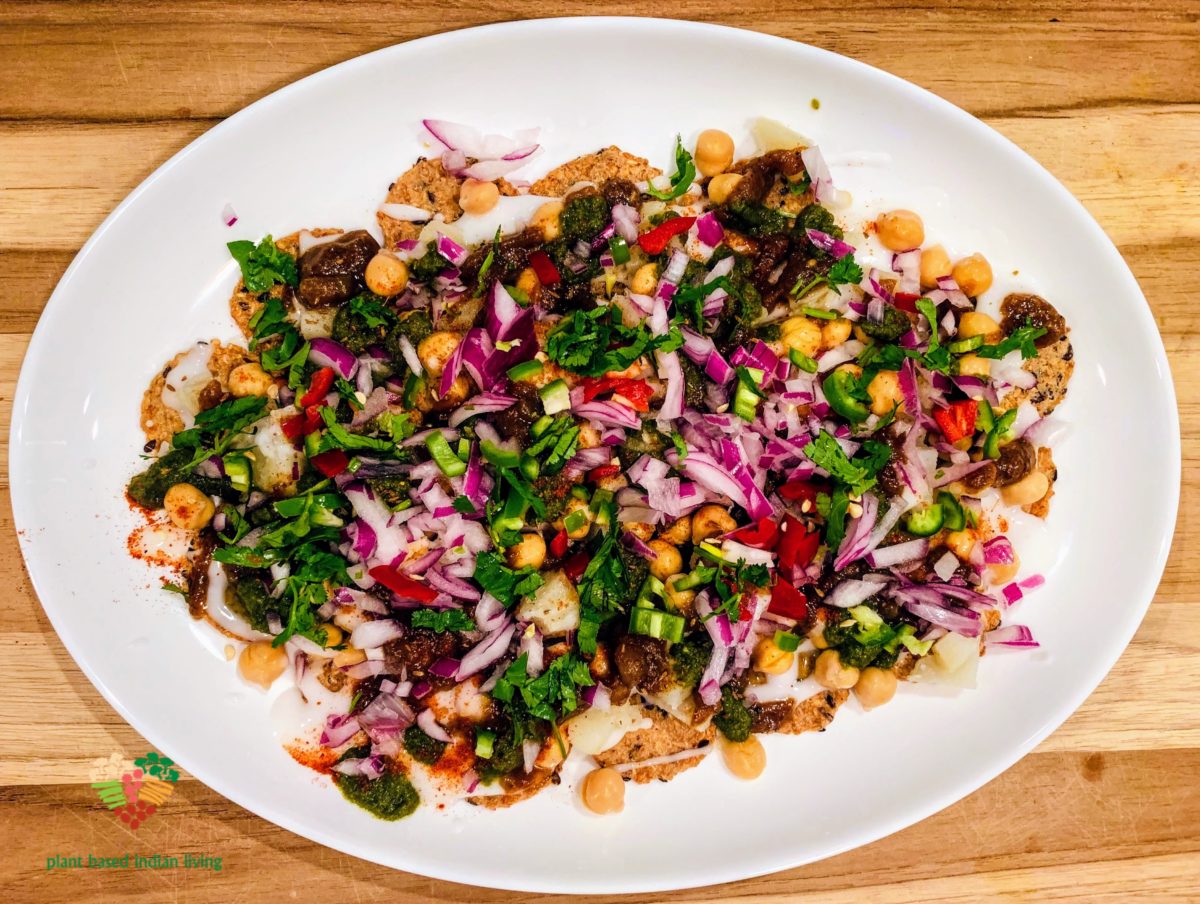 Papdi Chaat/'Indian Style Loaded Crackers' - Plant Based Indian Living