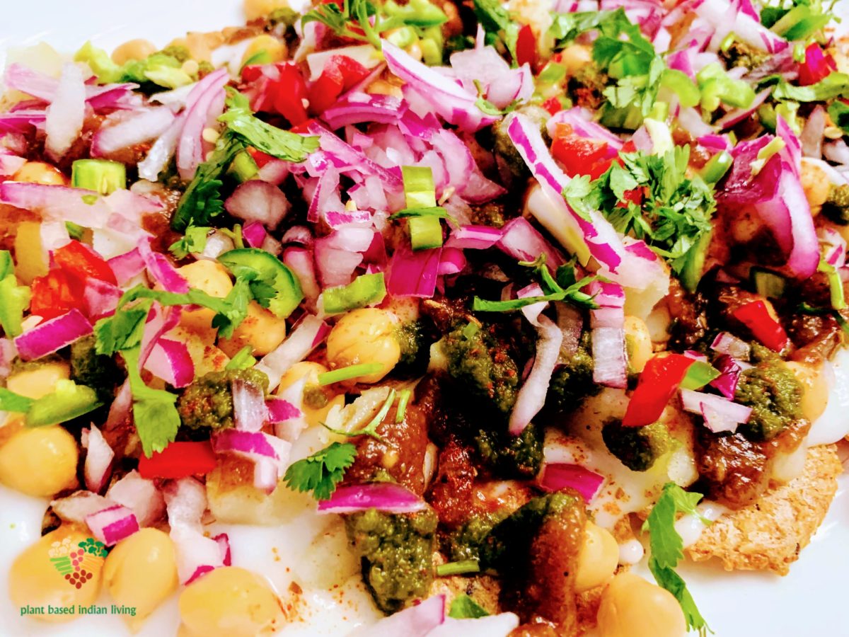 Papdi Chaat/'Indian Style Loaded Crackers' - Plant Based Indian Living
